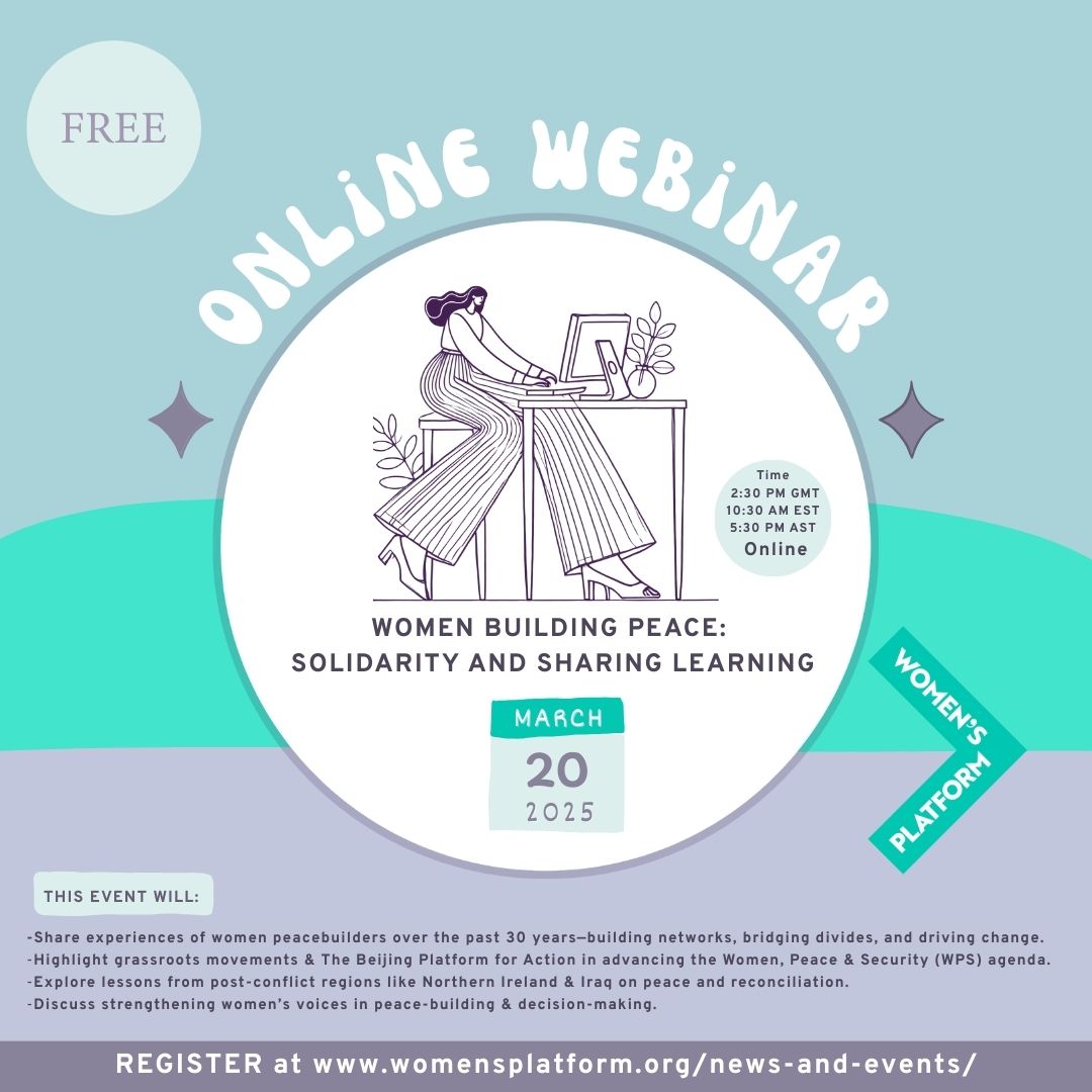 Join us for our CSW69 side event: Women and peacebuilding: Solidarity ...